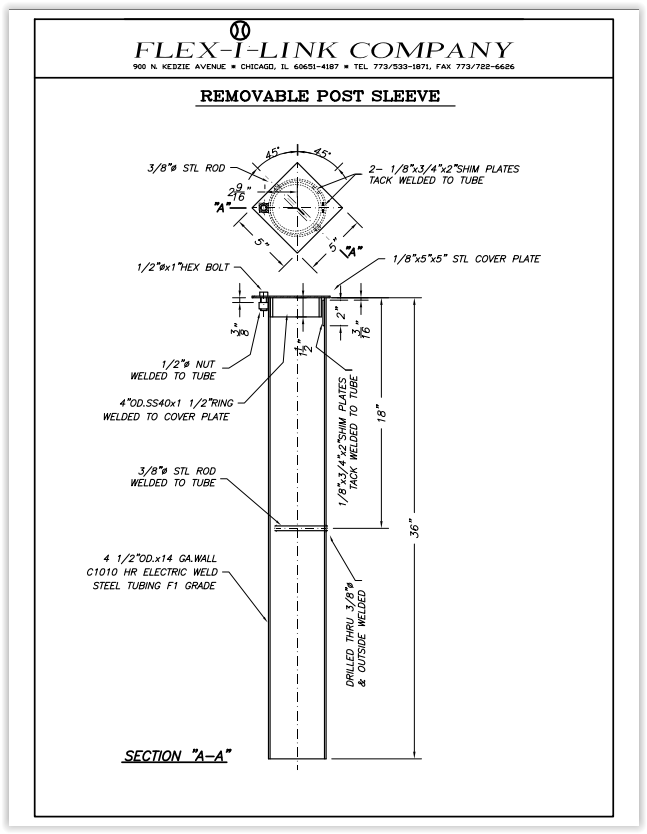 Flex-i-Link Ground Sleeves With Sleeve Covers For Removable Posts - PA