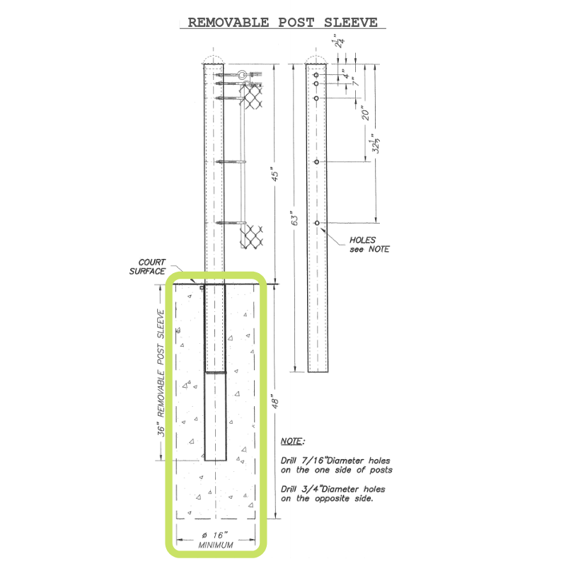 Flex-i-Link Ground Sleeves With Sleeve Covers For Removable Posts - PA