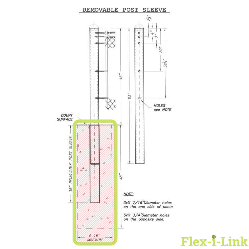 Flex-i-Link Removable Type Posts Without Ground Sleeves - PAIR